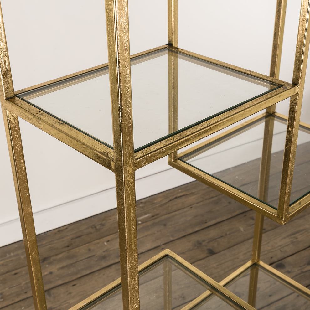 Gold Gilt Leaf Display Unit Shelving Bookcase – Lush Home Interiors